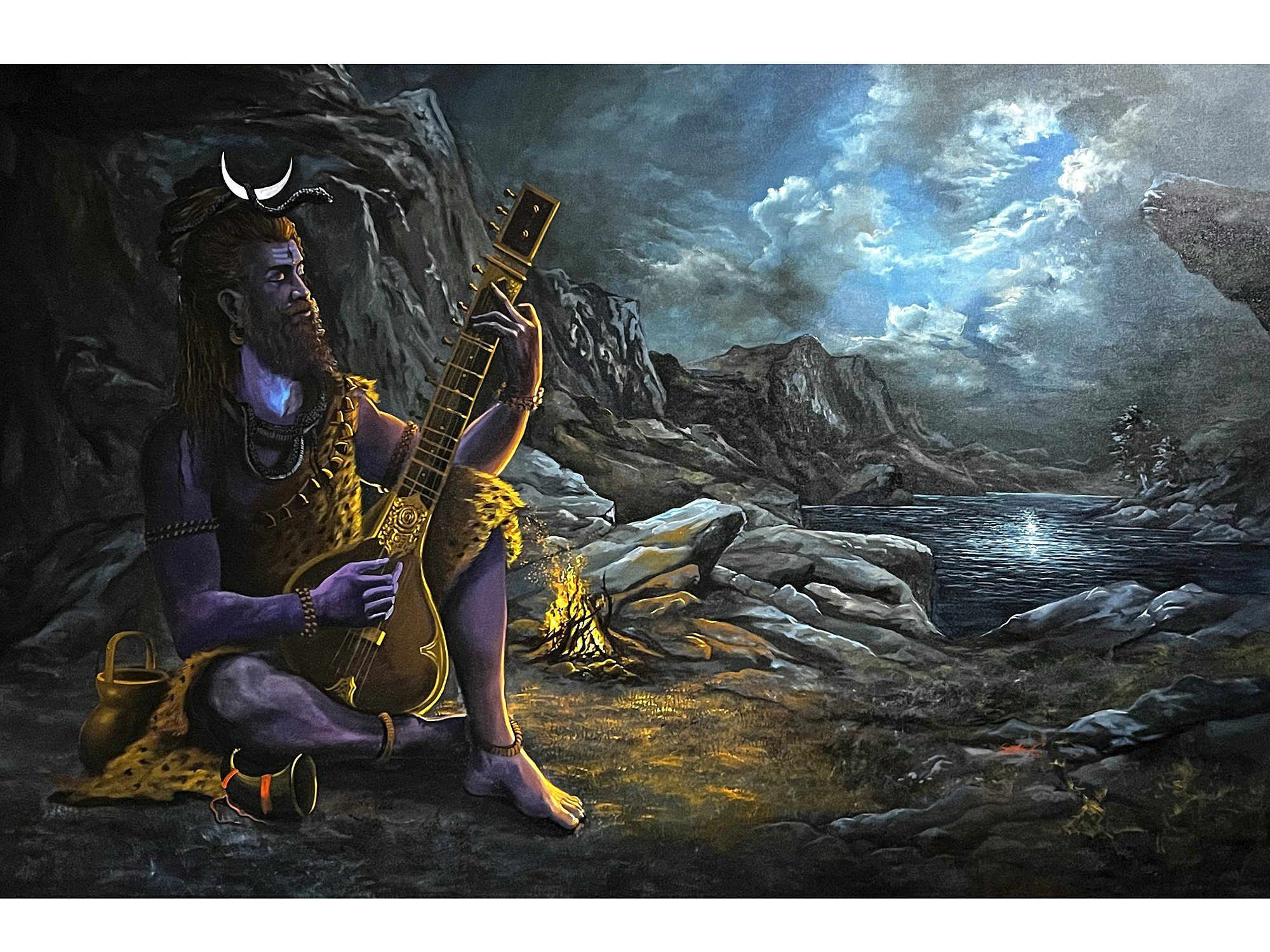 Exotic India Sadashiva | Painting By Mk Goyal | Acrylic On Canvas | Wayfair